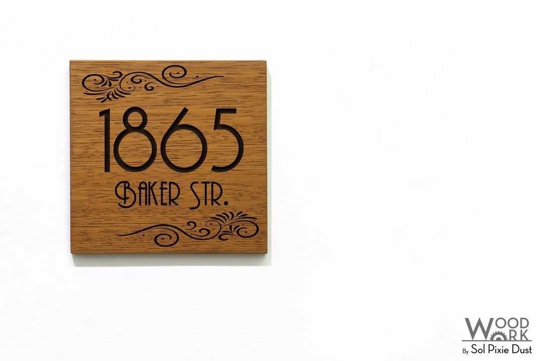 Modern Hotel - Apartment Door Sign Small Square - Solid Wood African ...