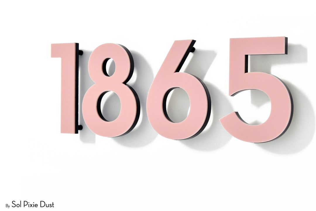 Modern House Numbers Letters - Candy Pink Acrylic - Mailbox Numbers ...