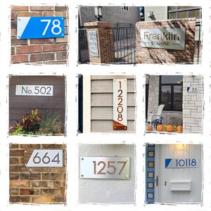 Modern House Numbers, Orange Alucobond With Black Acrylic - Vertical 3 ...