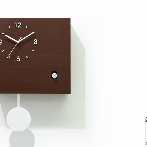 Modern Cuckoo Bird Time Box Clock Natural Wood Secret - Etsy