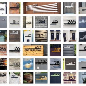 Modern House Numbers - Orange With Black Acrylic - Contemporary Home ...