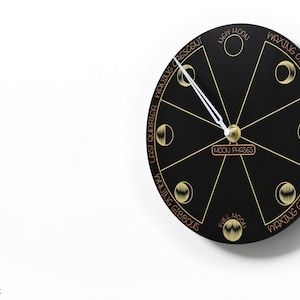 Moon Phase Wall Clock - Lunar Cycle - Round - Moon Phase Tracker ...