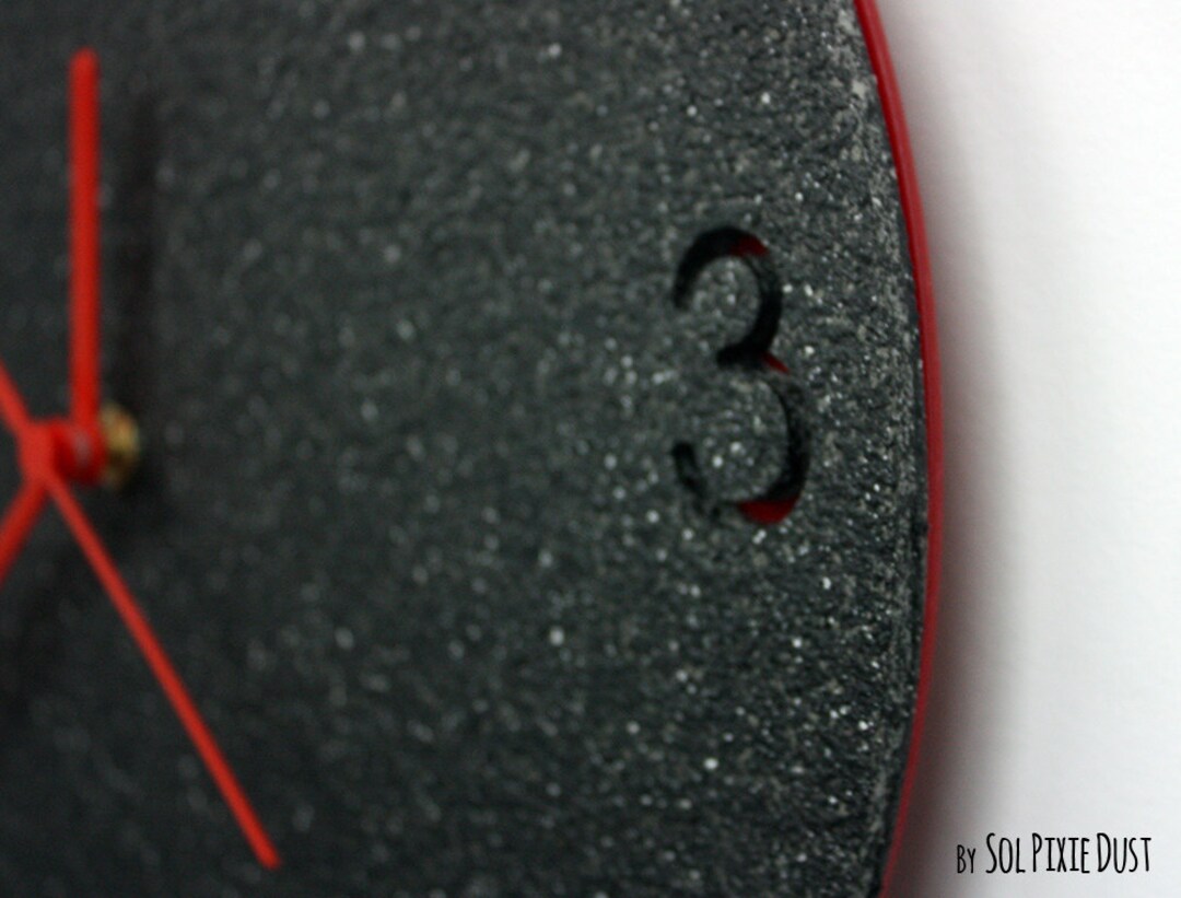 Black Granite Concrete Wall Clock / Modern Rhombus Wall Clock With ...