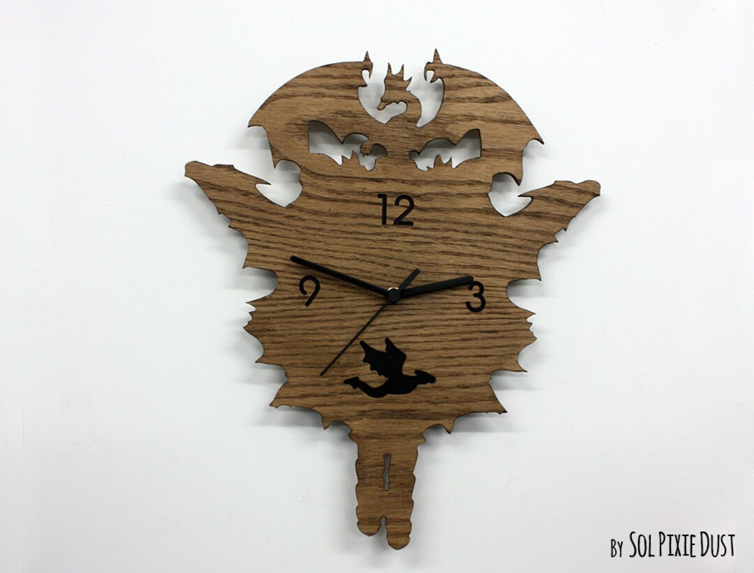 Dragons Modern Cuckoo Clock - Wooden Wall Clock - Etsy