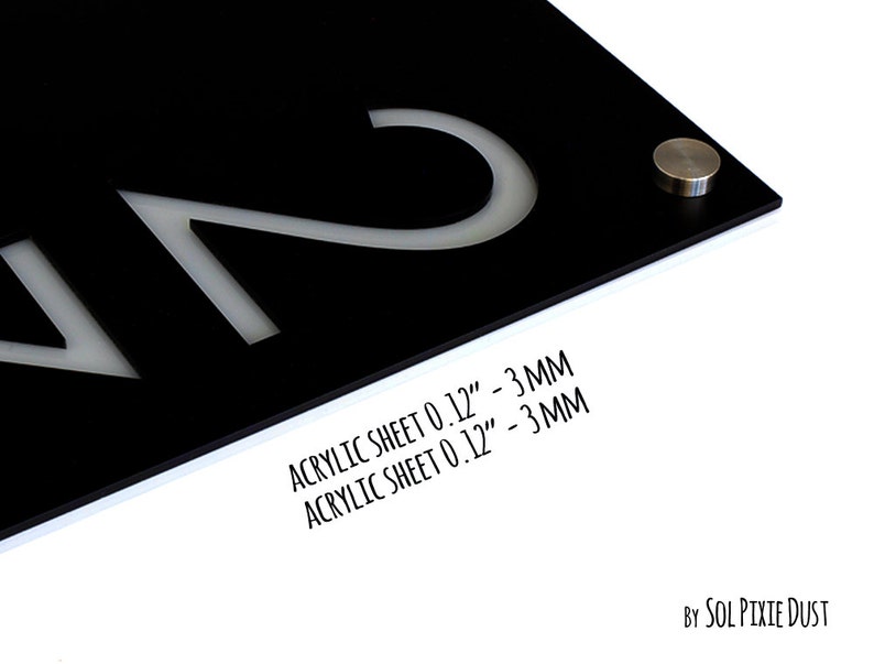 Modern House Numbers Black Acrylic with Grey Acrylic | Etsy