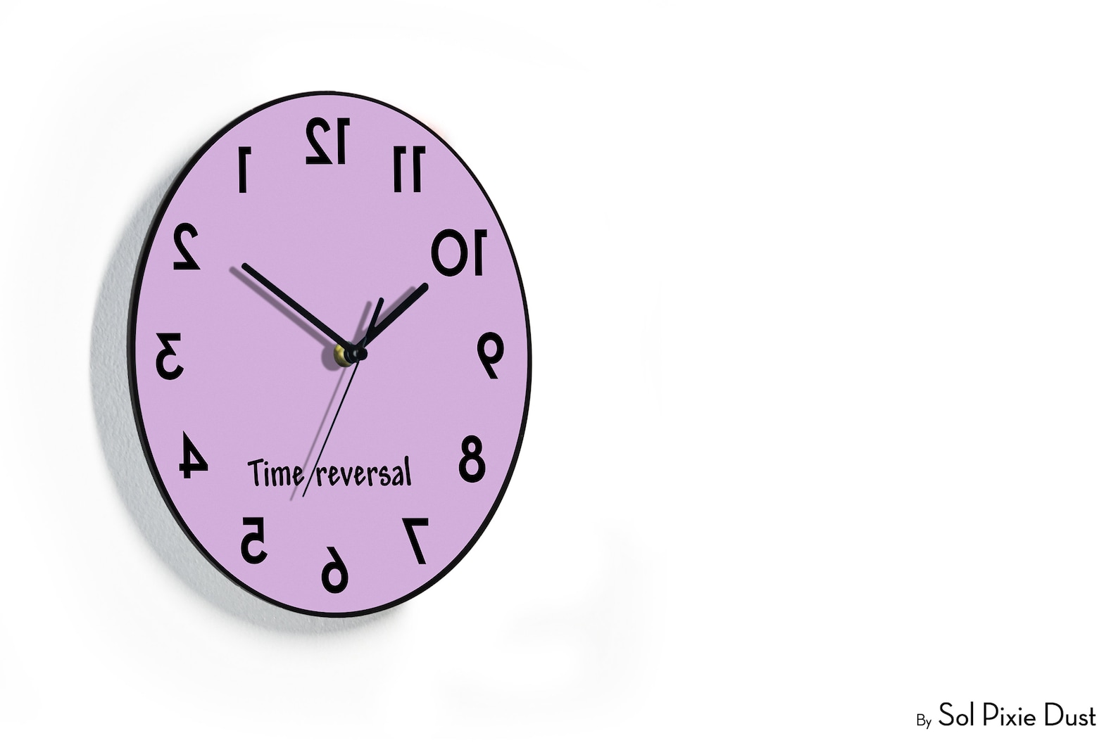 Reverse Wall Clock - Time Reversal - Round Funny Clock - Backwards ...