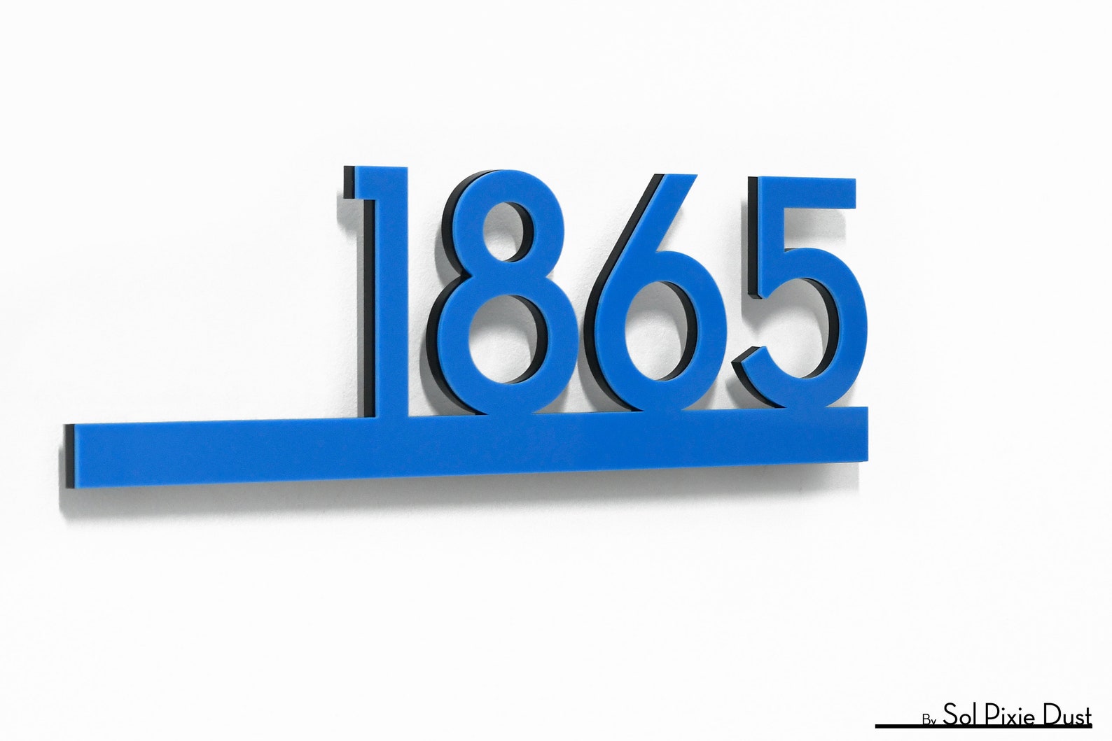 Modern House Numbers Blue With Black Acrylic Contemporary - Etsy