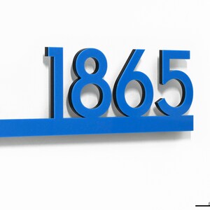 Modern House Numbers - Blue With Black Acrylic - Contemporary Home ...