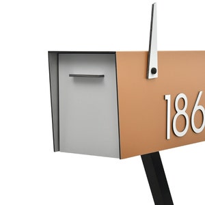 Contemporary Post Mounted Mailbox - Aluminum Bronze Body and Aluminum ...