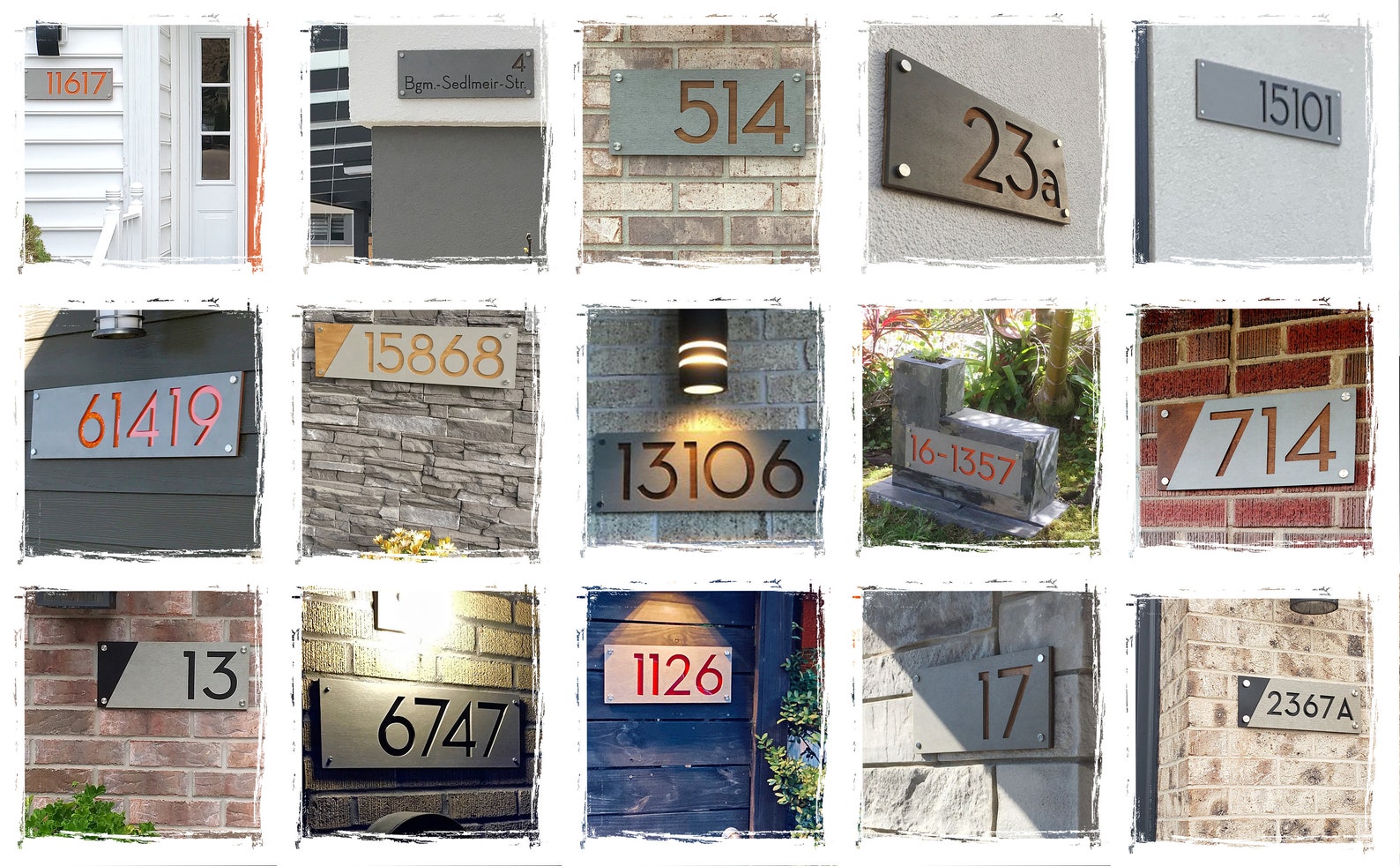 Modern House Numbers Square Concrete With Marine Plywood Contemporary ...