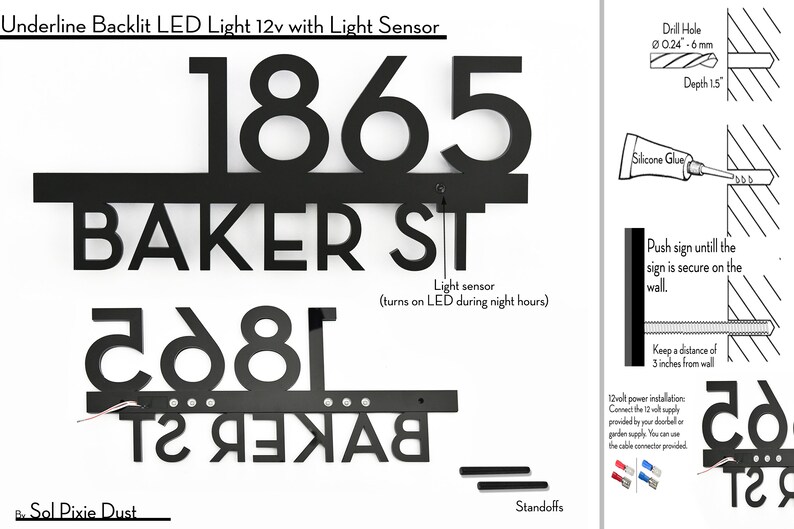 LED Light Option for My Underline Signs 12V With Day/night - Etsy