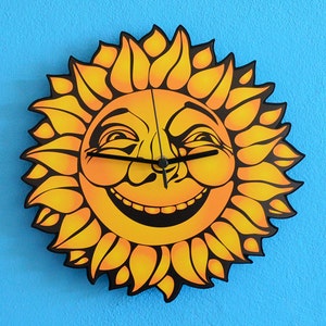 Sun Face Smile - Wall Clock - Etsy