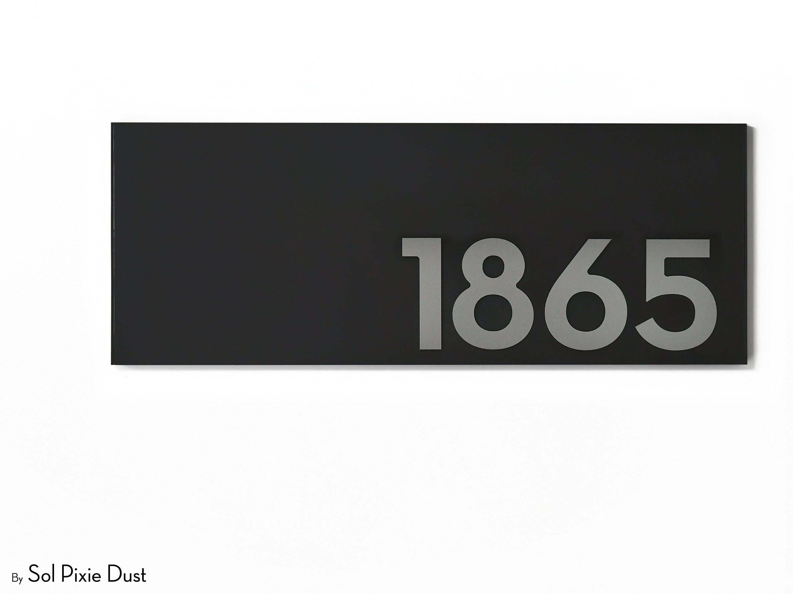 Large Modern House Numbers - Aluminum Hollow Bar Rectangle - Black With ...