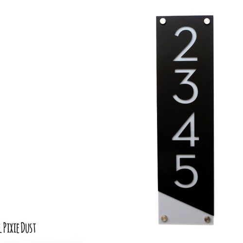 Modern House Numbers Dark Red With Black Acrylic - Etsy