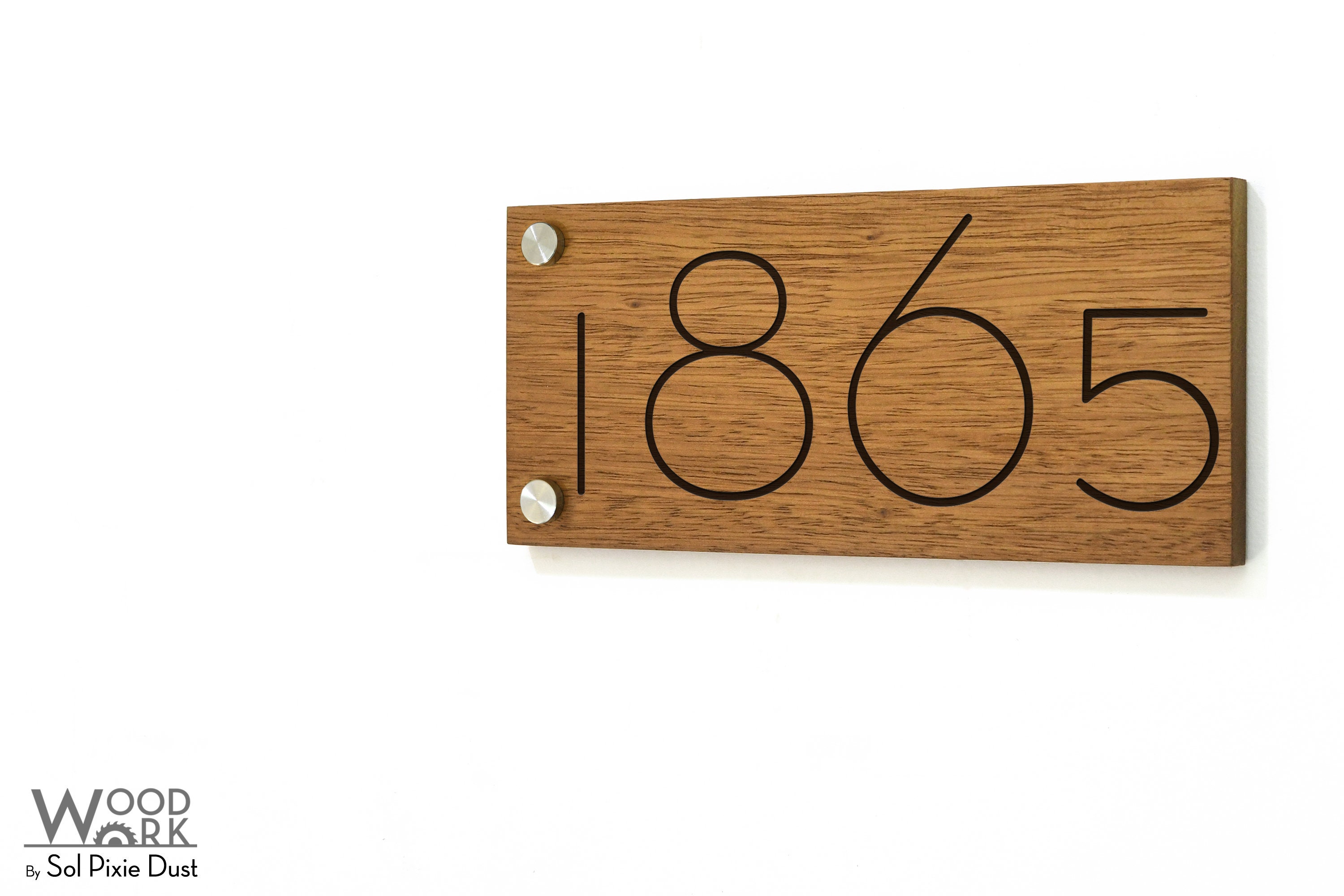 Modern House Numbers Small Solid Wood African Teak Iroko | Etsy