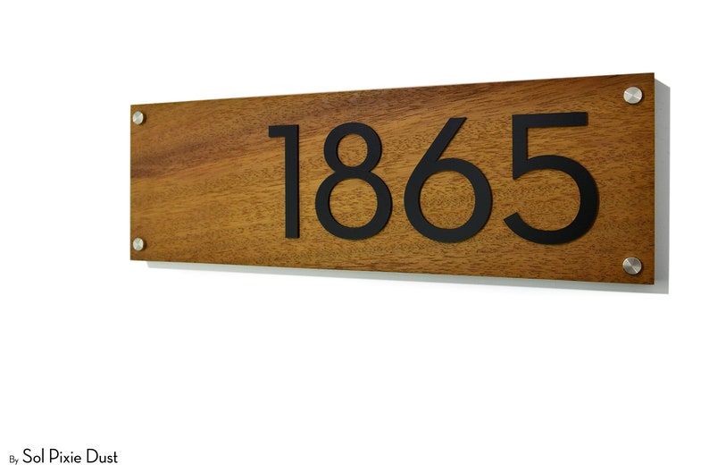 Modern House Numbers Solid Wood Iroko Africa Teak Signs - Etsy