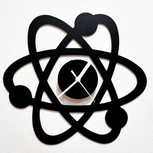 Science Atom Wall Clock - Etsy