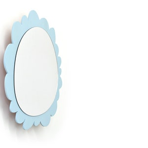Safety Mirror Oval Frame Blue With LED Light - Wall Decor Mirror ...