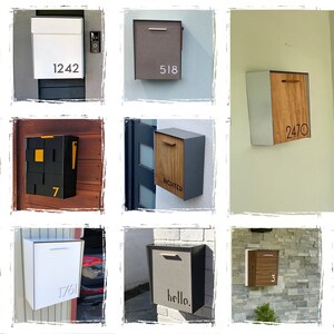 Mailbox With 3D Solid Wood Face - Metallic Gray Aluminum Body - Custom ...