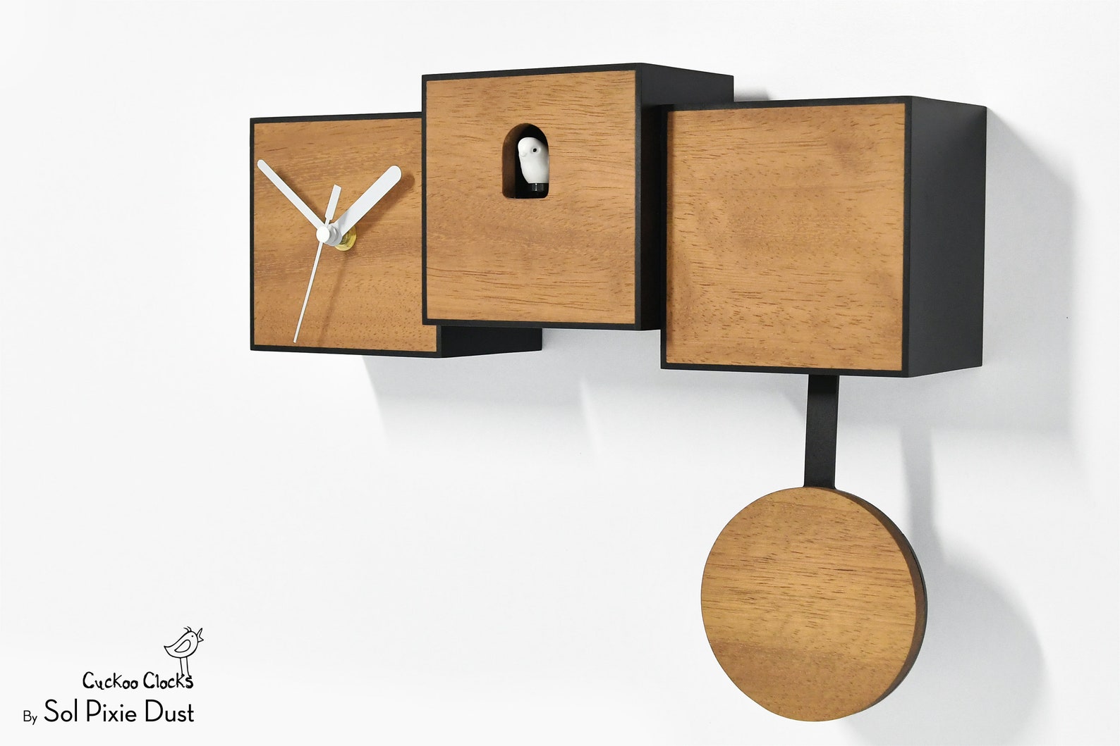 Modern Cuckoo Bird Clock - Pendulum Wall Clock - Solid Wood Wall Clock ...