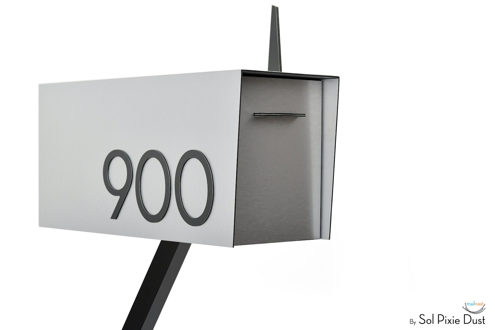 Contemporary Post Mounted Mailbox Aluminum Brush Silver Body - Etsy
