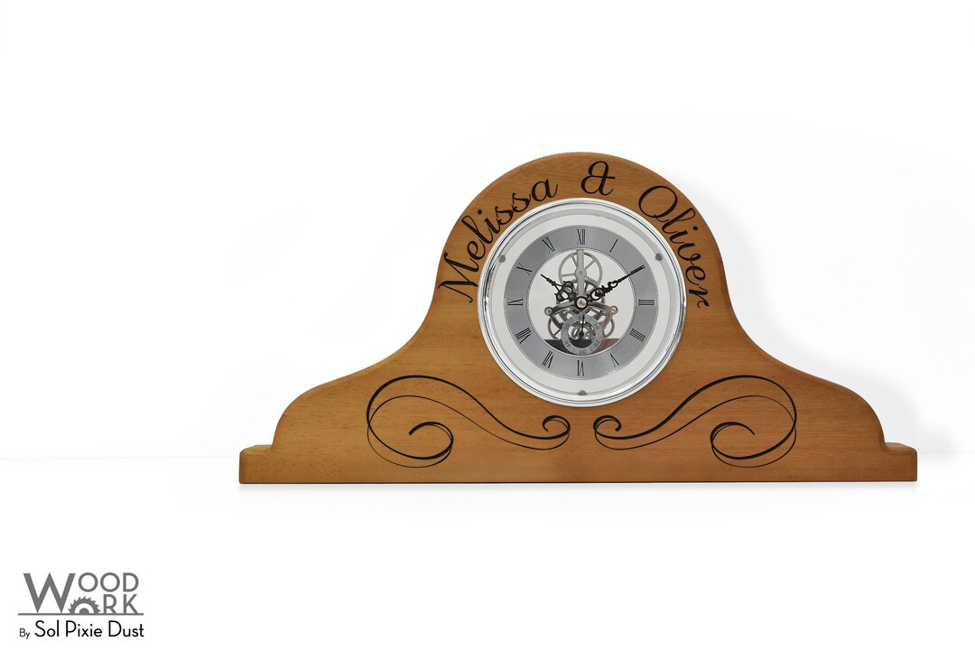 Wooden Mantel Clock - Shelf Clock - Fireplace Clock - Skeleton Clock ...