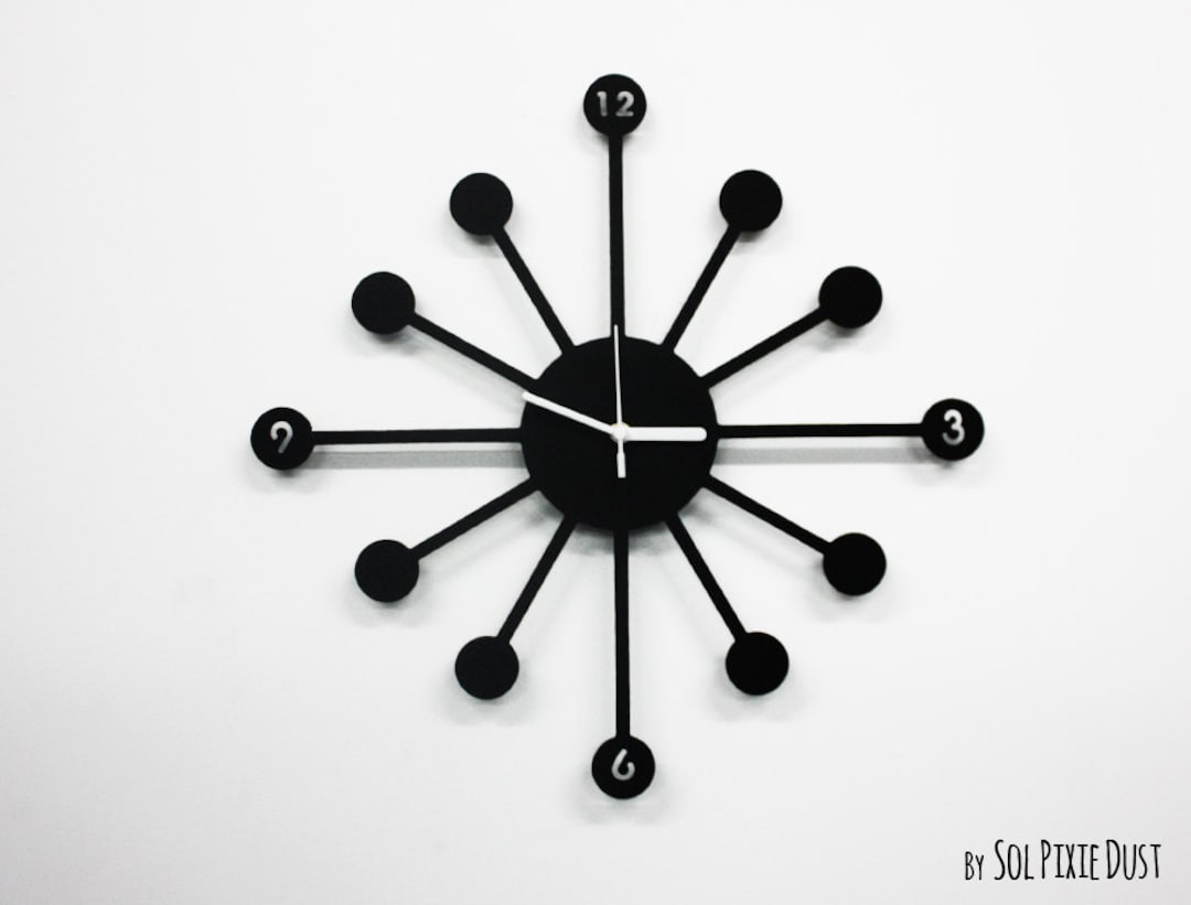 Atomic Ball Silhouette Wall Clock - Etsy
