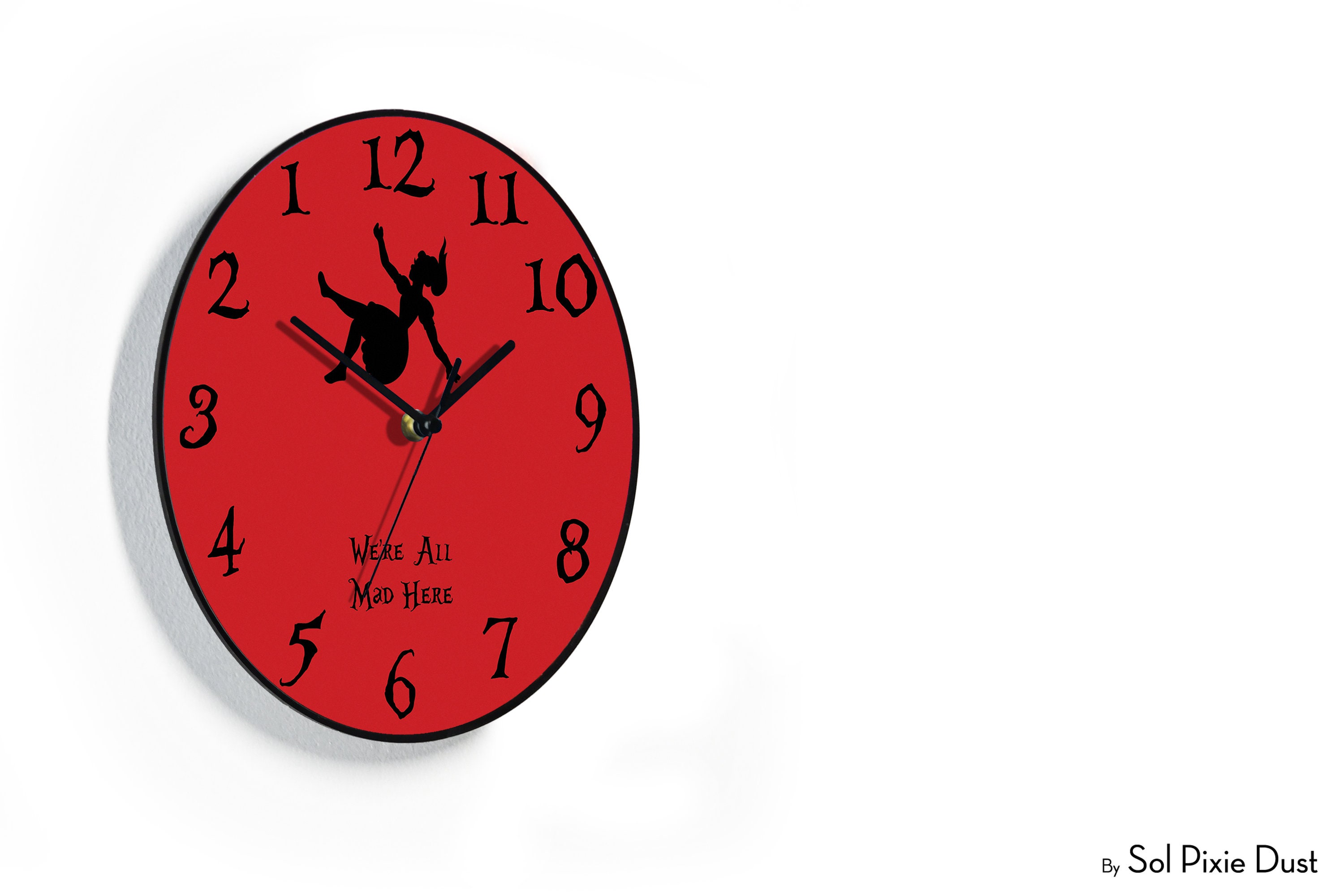 Reverse Wall Clock - Alice - Down the Rabbit Hole - Round Funny Clock ...