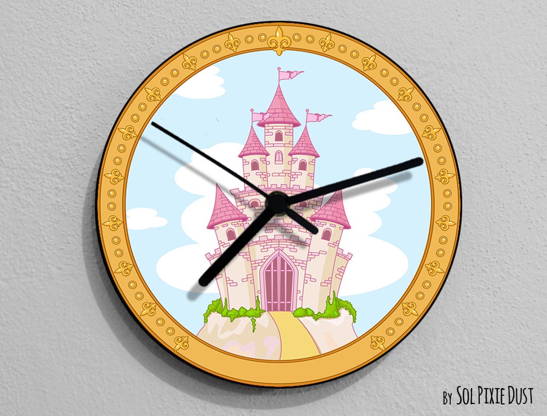 Princess Castle Wall Clock - Kids Nursery Room, Teens Room, Baby Room ...