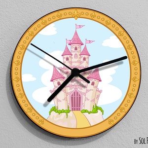 Princess Castle Wall Clock - Kids Nursery Room, Teens Room, Baby Room ...