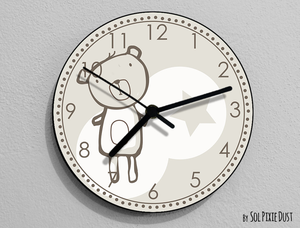 Teddy Bear Wall Clock Kids Nursery Room Teens Room Baby - Etsy