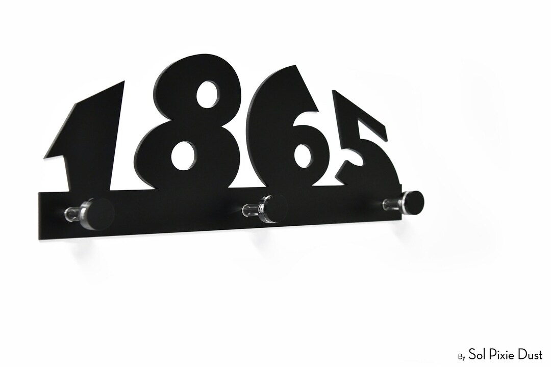 Modern Wall Hook - Black - Custom Number Hooks - Alphabet Hook - Letter ...