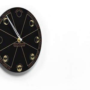 Moon Phase Wall Clock - Lunar Cycle - Round - Moon Phase Tracker ...