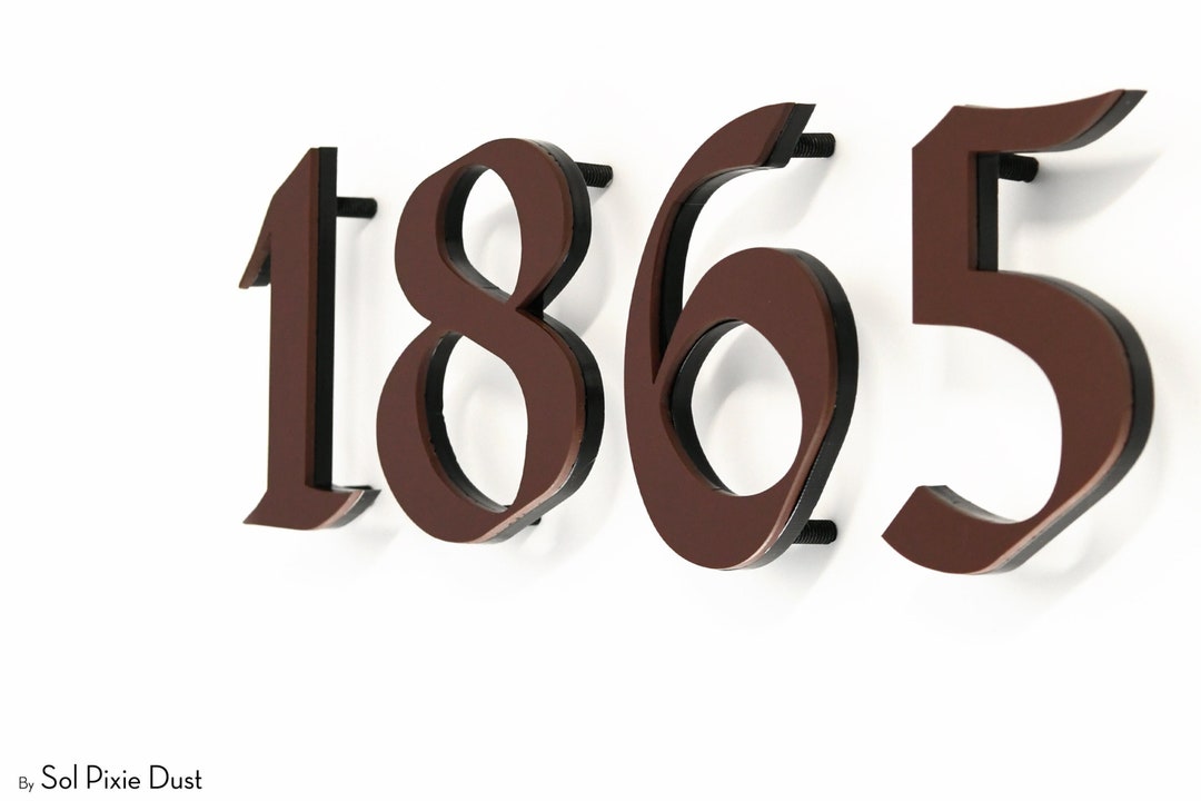 Modern House Numbers Letters - Brown Acrylic - Mailbox Numbers - Home ...