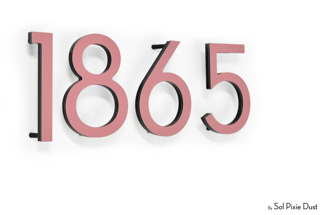 Modern House Numbers Letters - Pink Aluminum - Mailbox Numbers - Home ...