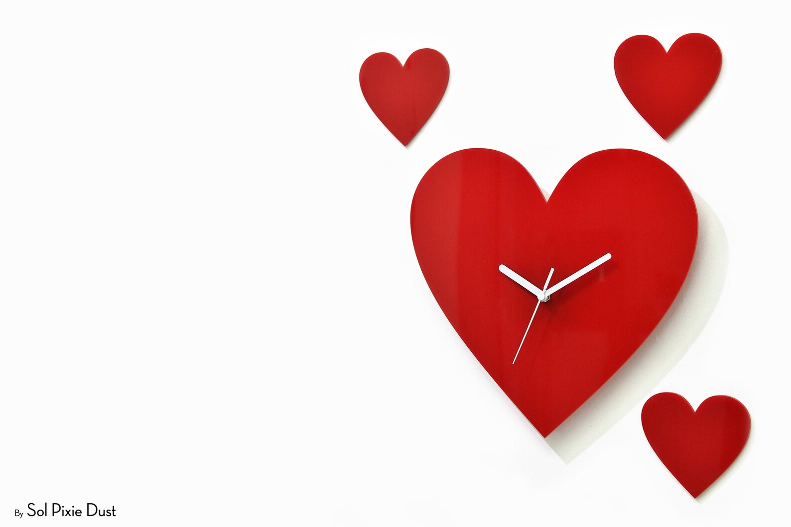 Heart Love Silhouette Wall Clock - Kids Nursery Room - Valentine's Day ...