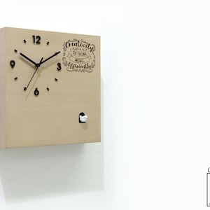 Modern Cuckoo Bird Time Box Clock - Cappuccino Chalk Laser Engrave ...