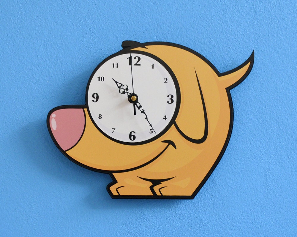 Cute Doggy Cartoon Wall Clock - Etsy