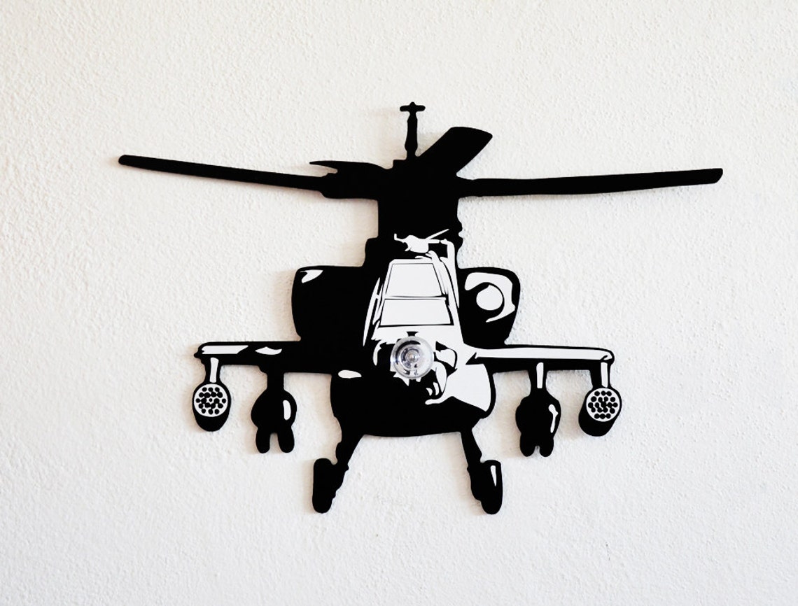 Apache Helicopter - Wall Hook / Coat Hook / Key Hanger - Etsy