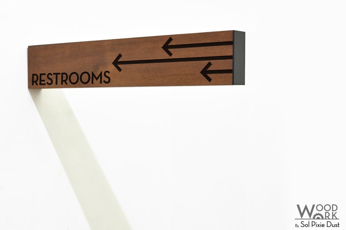 Custom Directional Sign Restrooms Sign Bathroom Sign | Etsy