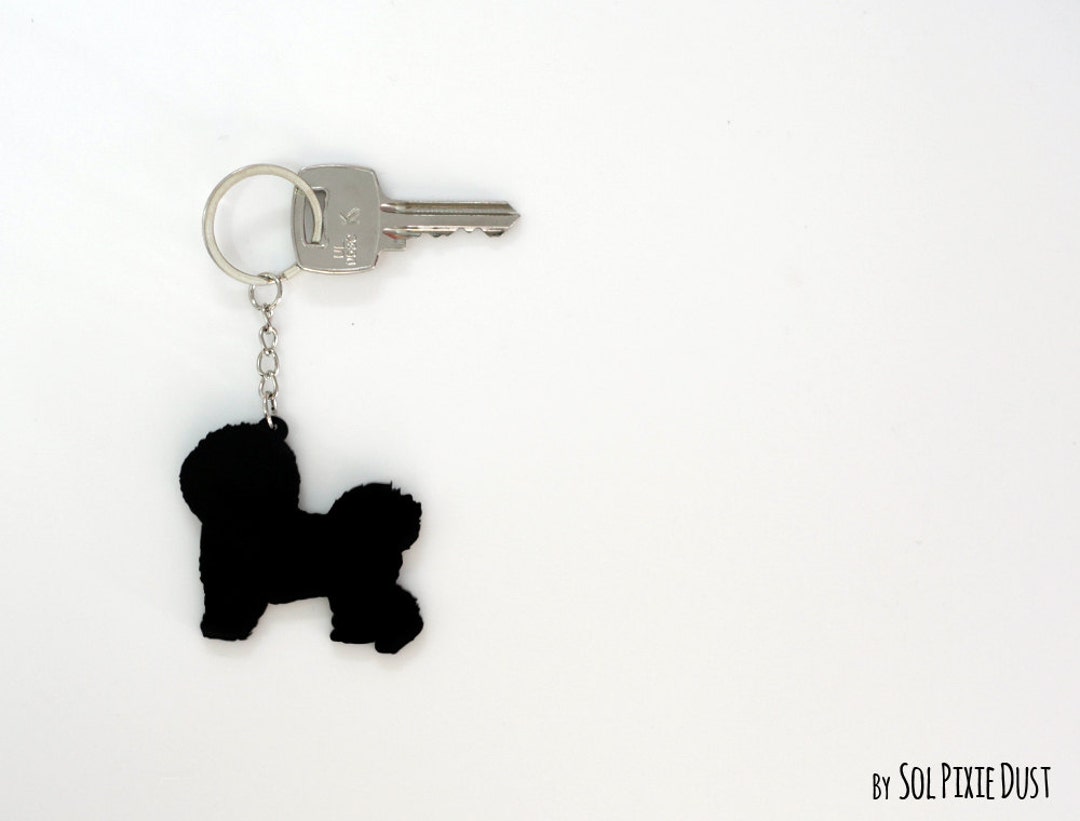 Bichon Frise Dog Keychain Silhouette - Etsy