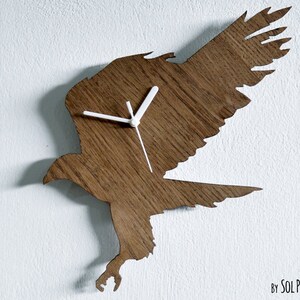 Flying Hawk Silhouette - Wooden Wall Clock - Etsy