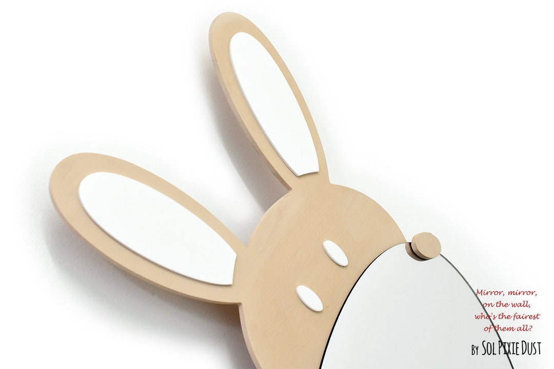 Safety Mirror Bunny Cappuccino With LED Light - Wall Decor Mirror ...