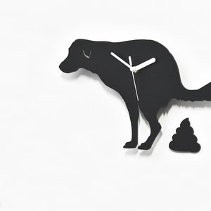 Pooping Dog Wall Clock - Doggy Wall Clock - Animal Clock - Funny Gift ...