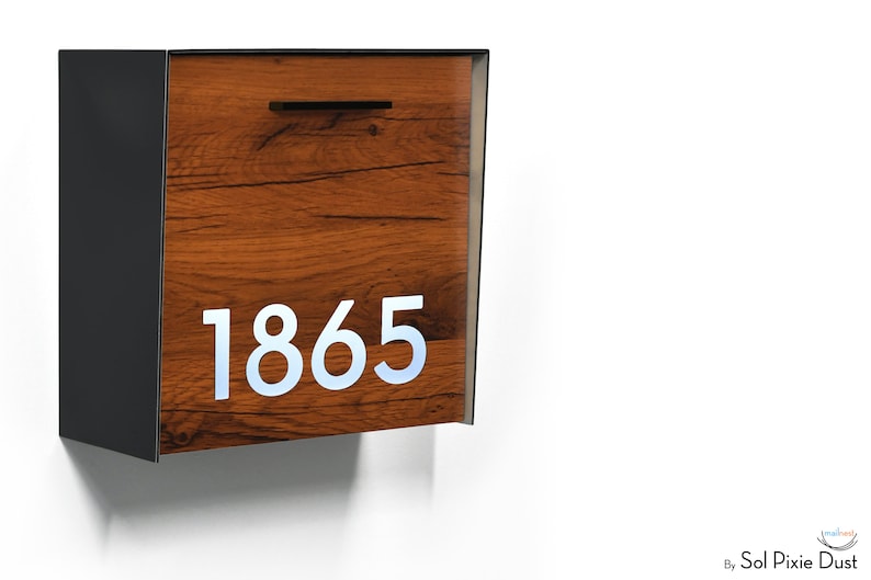 Mailbox With 12V LED Light & Light Sensor Black Aluminum - Etsy