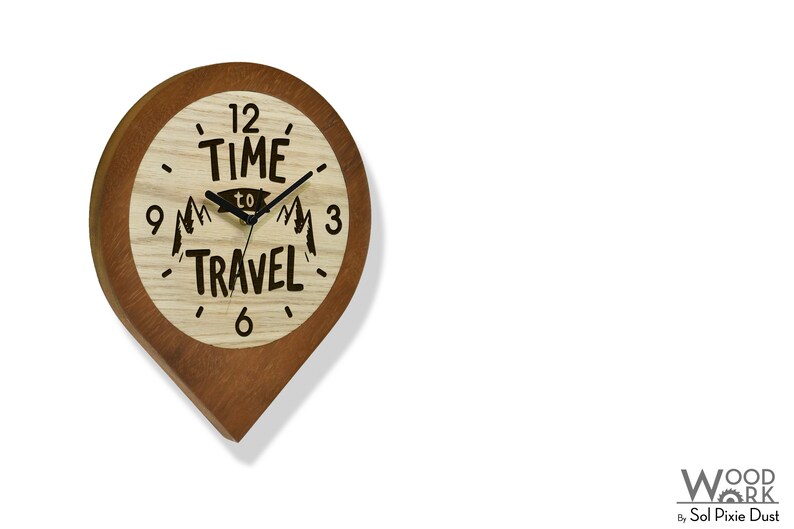 Pin Clock Laser Engraved Simple & Trendy Decor Solid Wood - Etsy