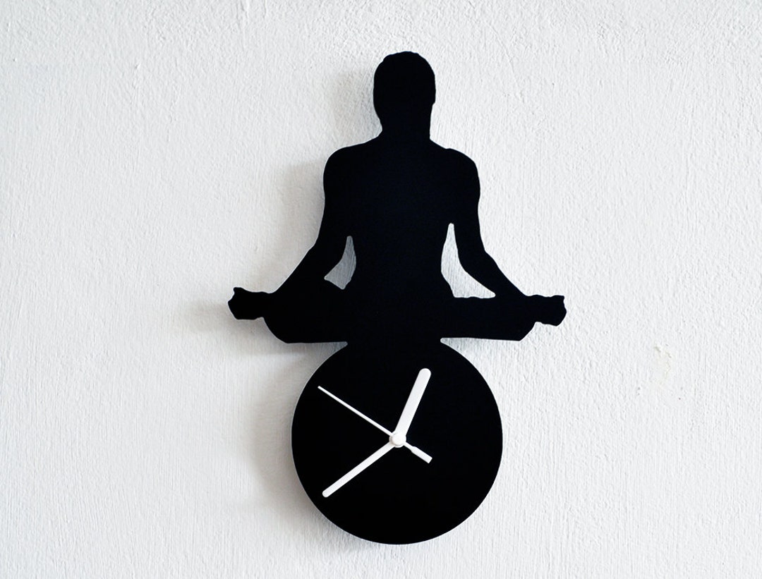 Yoga Buddhism Silhouette - Wall Clock - Etsy