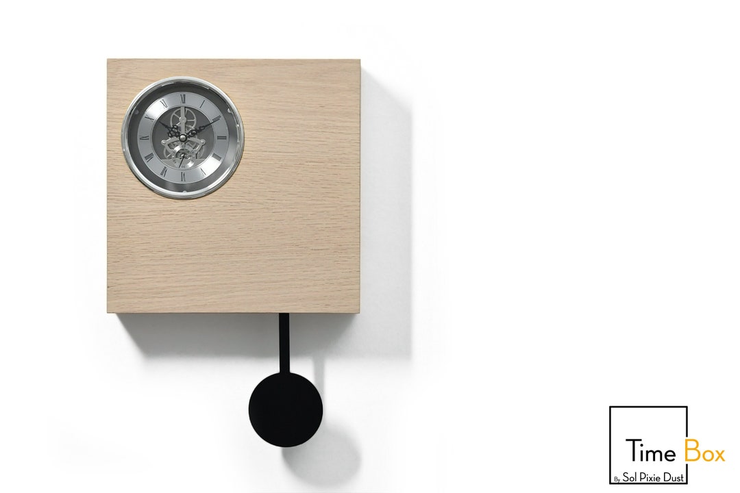 Wooden Time Box Skeleton Clock Face Wall Clock Natural Wood - Etsy