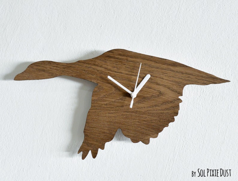 Flying Goose Kids Cartoon Silhouette Wooden Wall Clock - Etsy