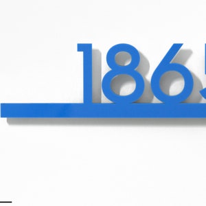 Modern House Numbers - Blue With Black Acrylic - Contemporary Home ...